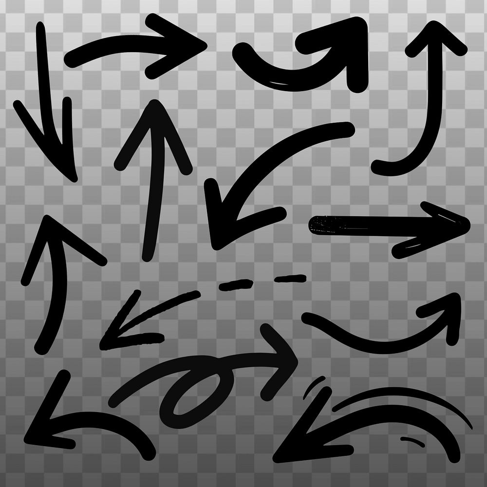 Editable hand-drawn black doodle arrow | Premium Editable Design - rawpixel