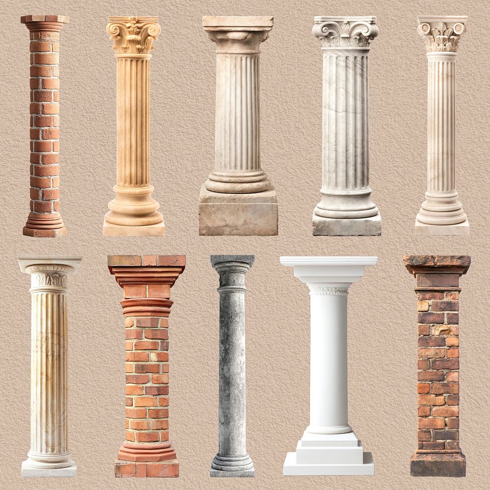 Editable architectural antique pillar design | Premium Editable Design ...