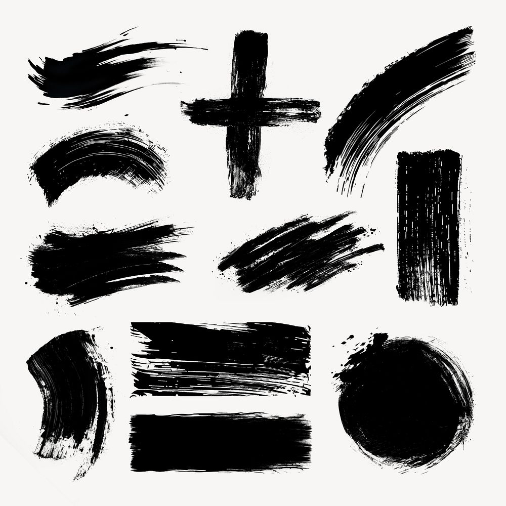 Editable abstract black brushstroke design | Premium Editable Design ...