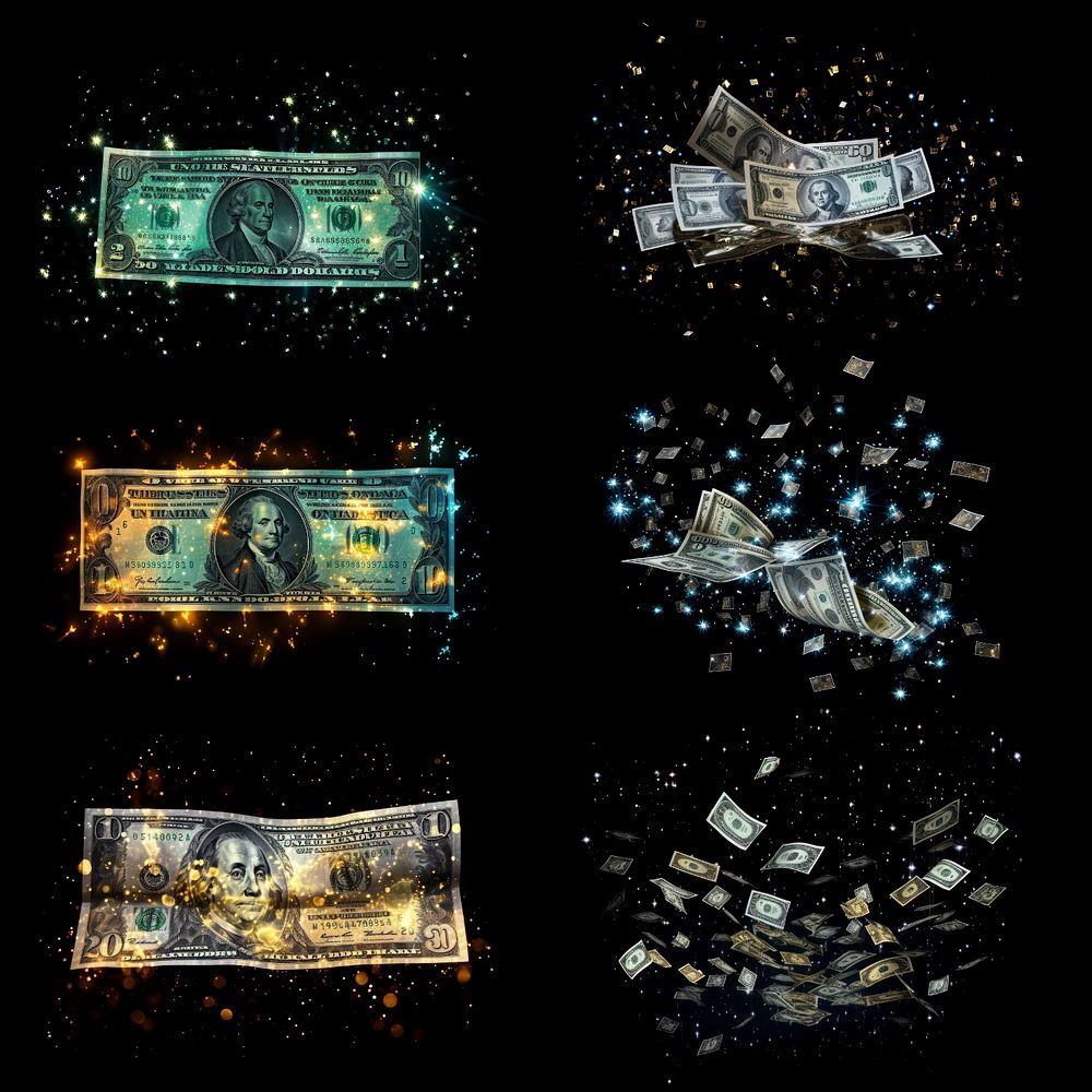 Editable starry glowing money design | Premium Editable Design - rawpixel