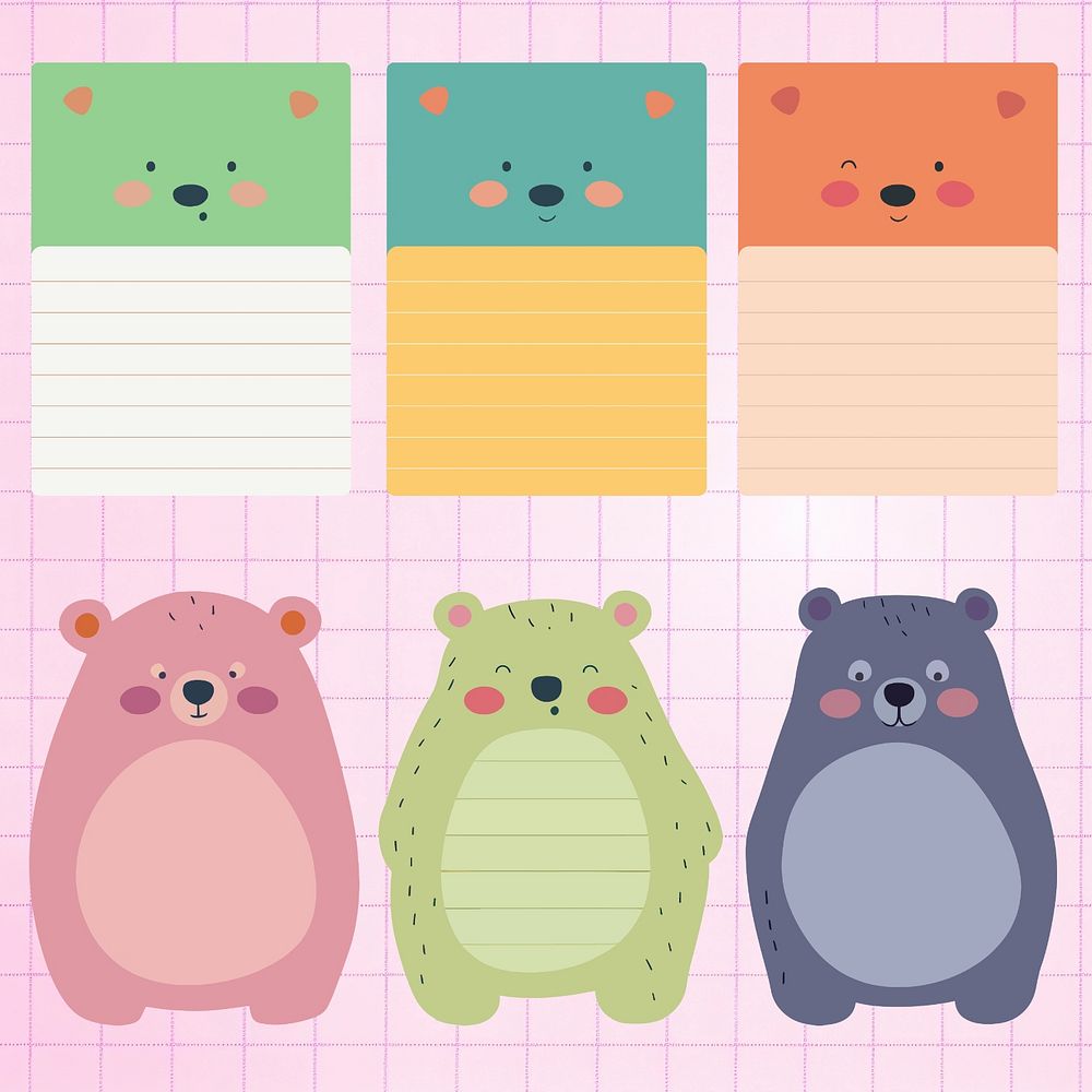 Editable Cute bear shaped notepad | Premium Editable Design - rawpixel
