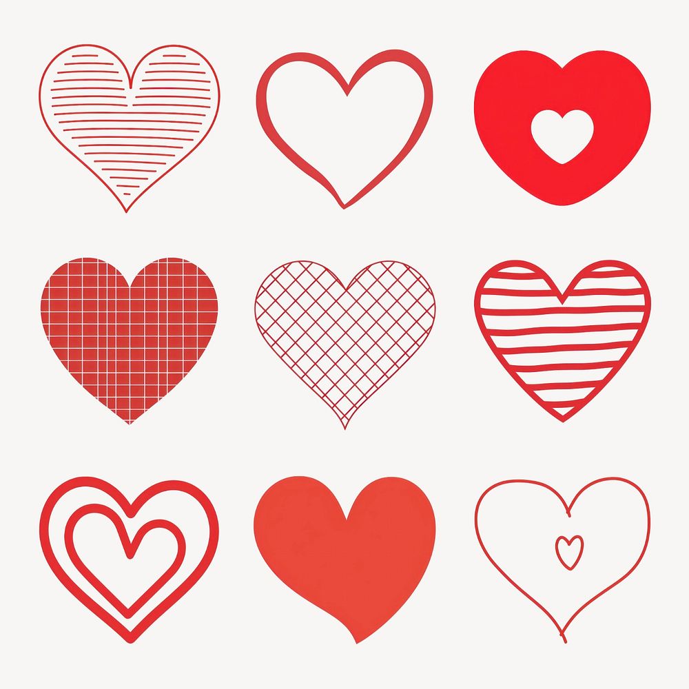 Editable Cute hand-drawn heart design | Premium Editable Design - rawpixel