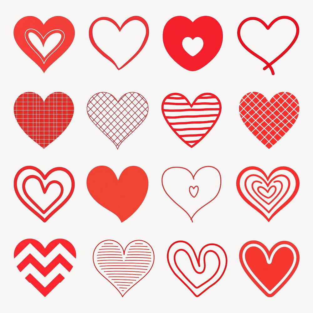 Editable Cute hand-drawn heart design | Premium Editable Design - rawpixel