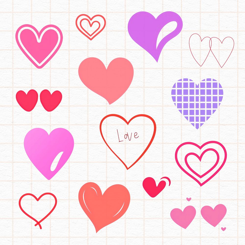 Editable cute heart doodle design | Premium Editable Design - rawpixel