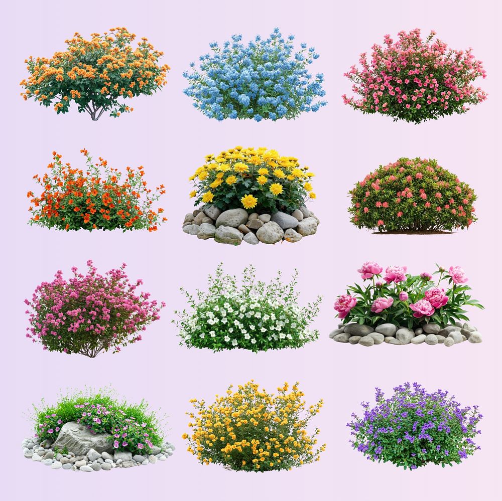 Editable flower bush design element | Premium Editable Design - rawpixel