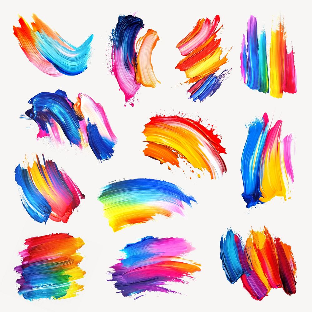 Editable rainbow paint brush stroke | Premium Editable Design - rawpixel