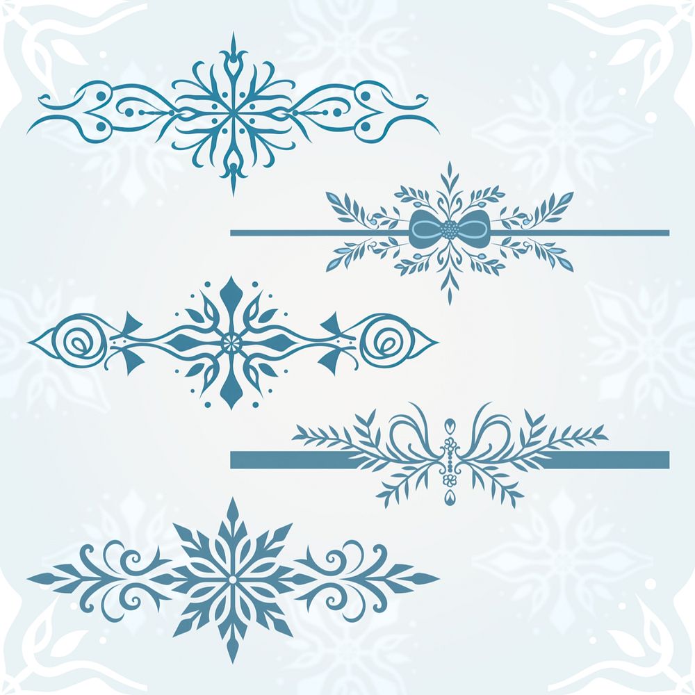 Editable vintage snowflake divider ornament | Premium Editable Design ...