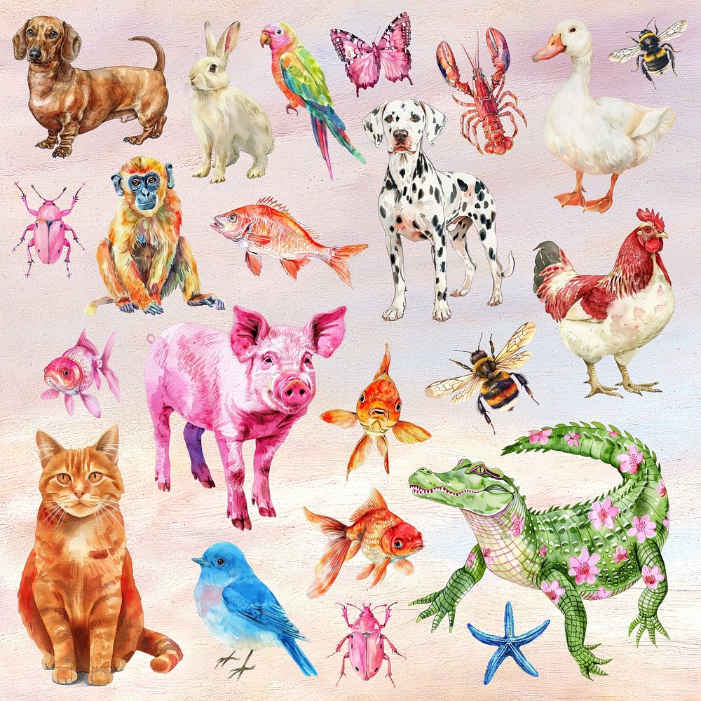 Editable vibrant watercolor animal design | Premium Editable Design ...