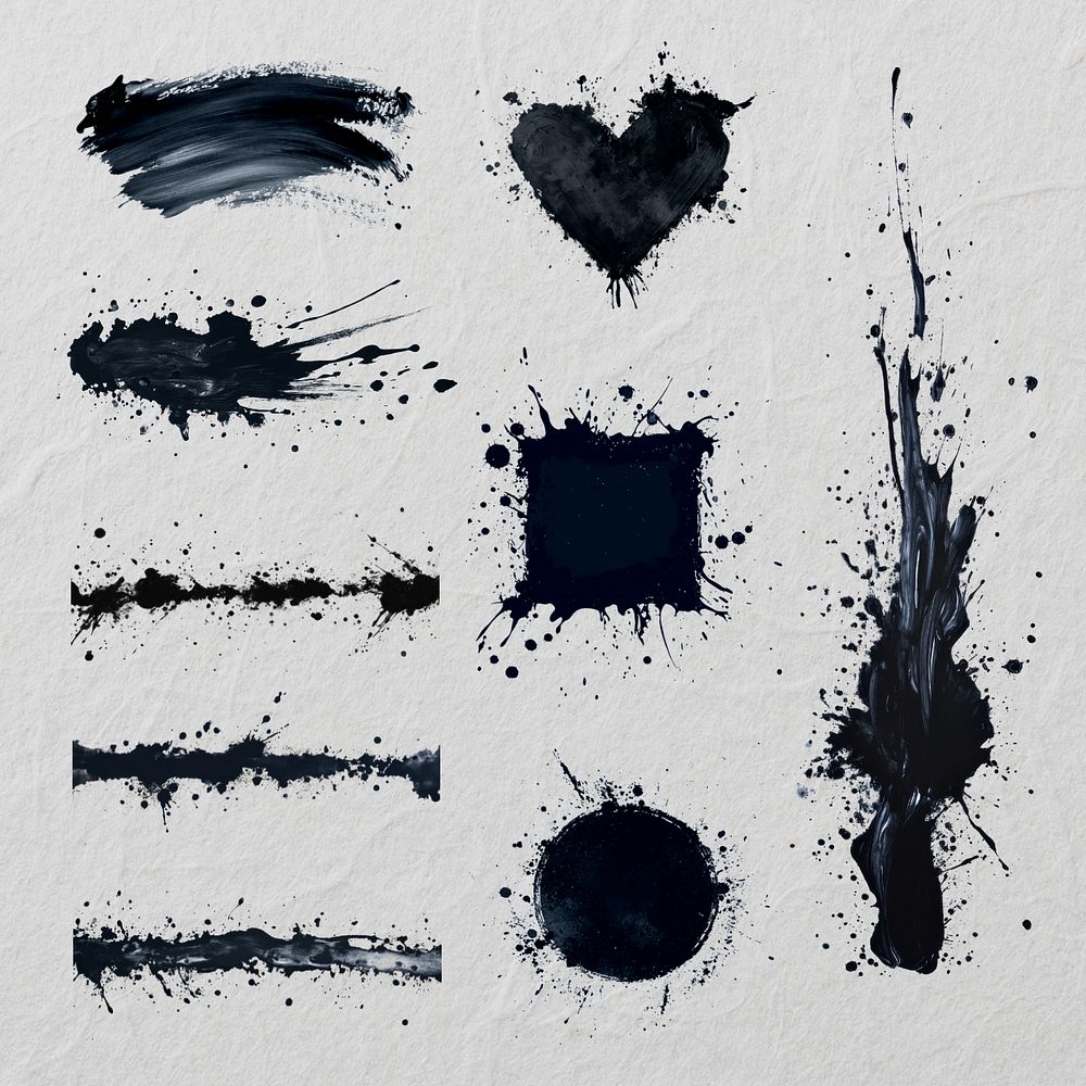 Editable black ink splatter design | Premium Editable Design - rawpixel