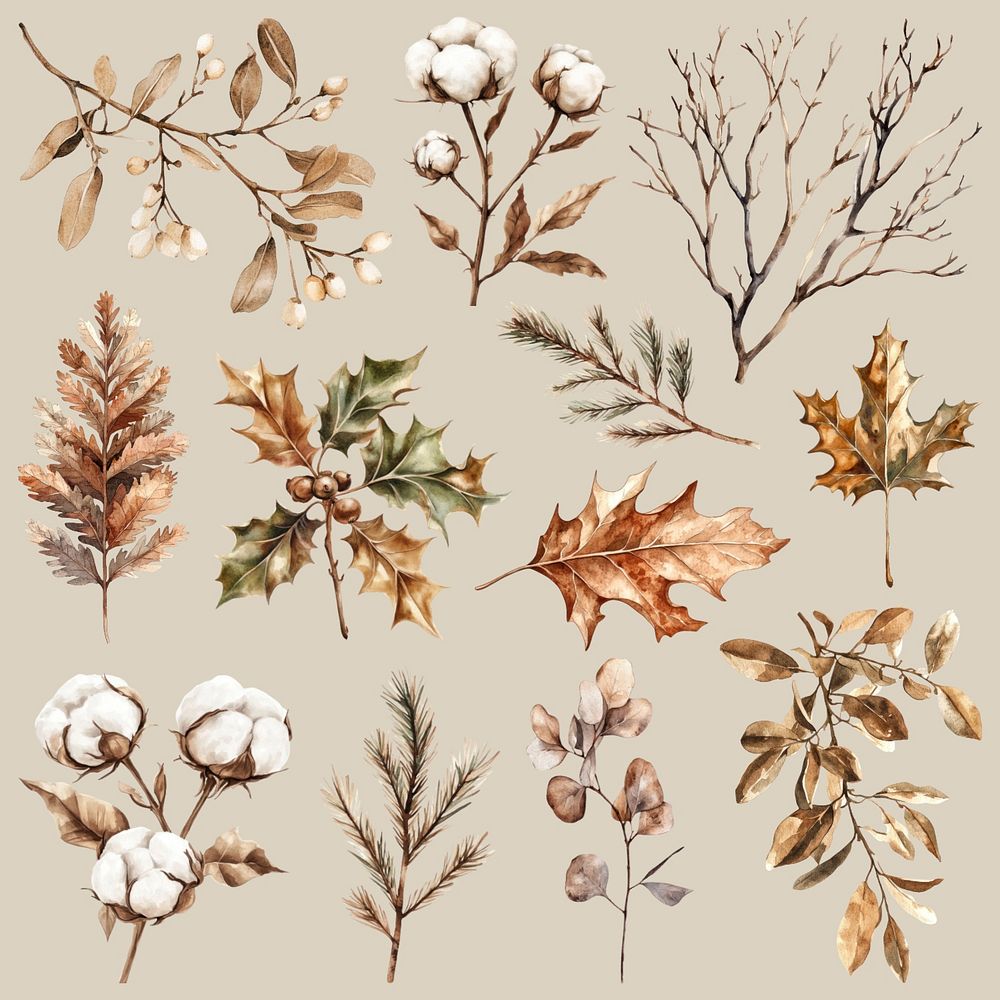 Editable cozy winter botanical design | Premium Editable Design - rawpixel