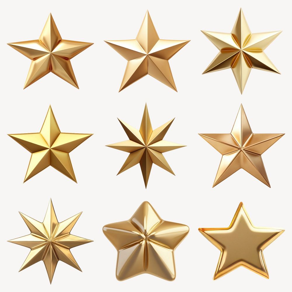 Editable 3d gold star design | Premium Editable Design - rawpixel