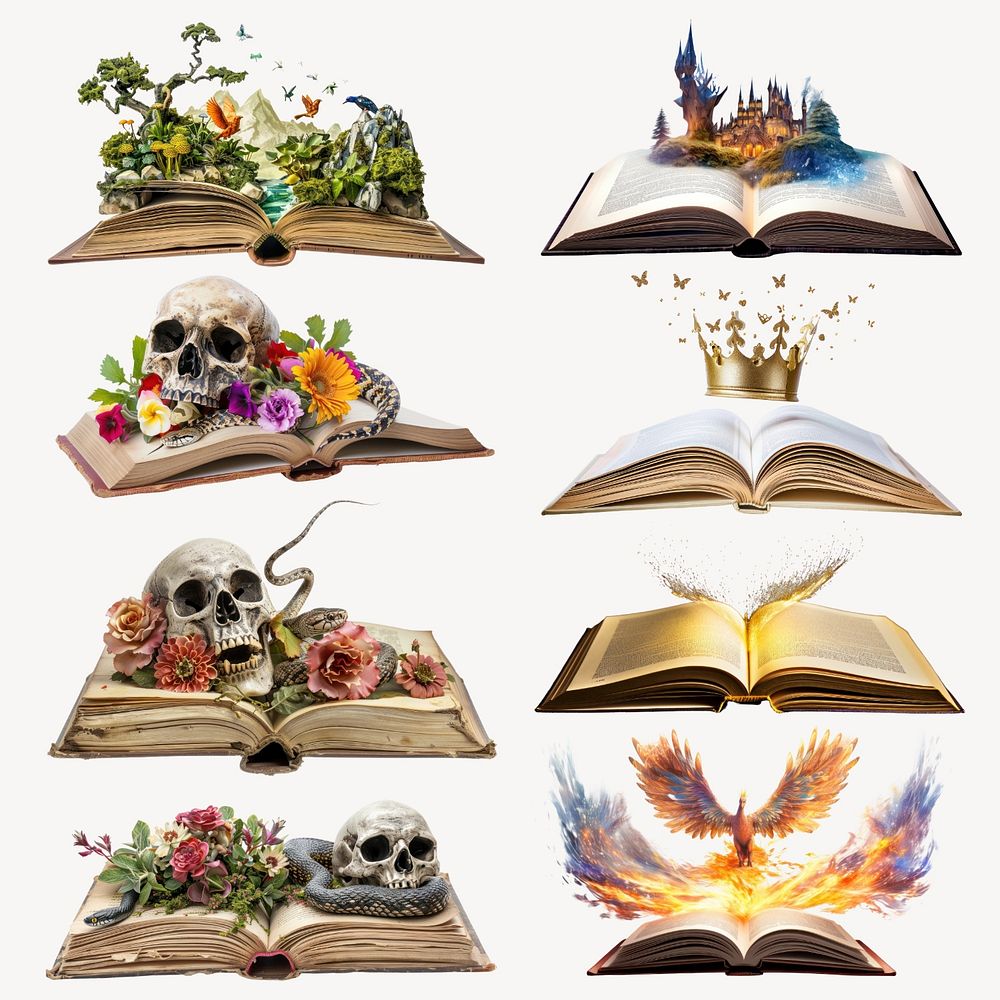 Editable Conceptual opened book fantasy | Premium Editable Design ...