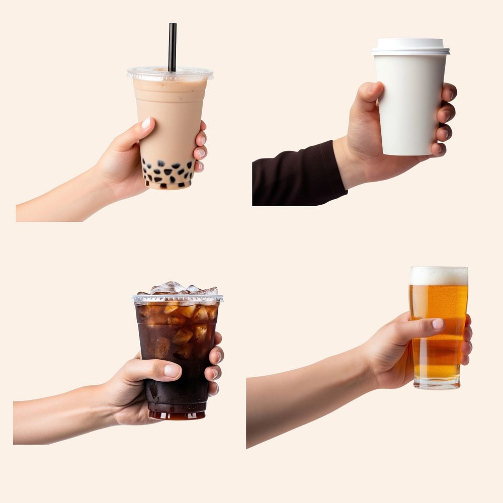 Editable Hand holding cups design | Premium Editable Design - rawpixel