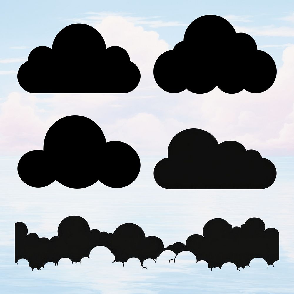 Editable cloud silhouette design element | Premium Editable Design ...