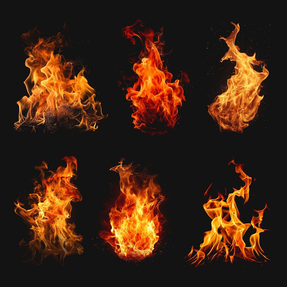 Burning fire design element set, | Premium Editable Design - rawpixel