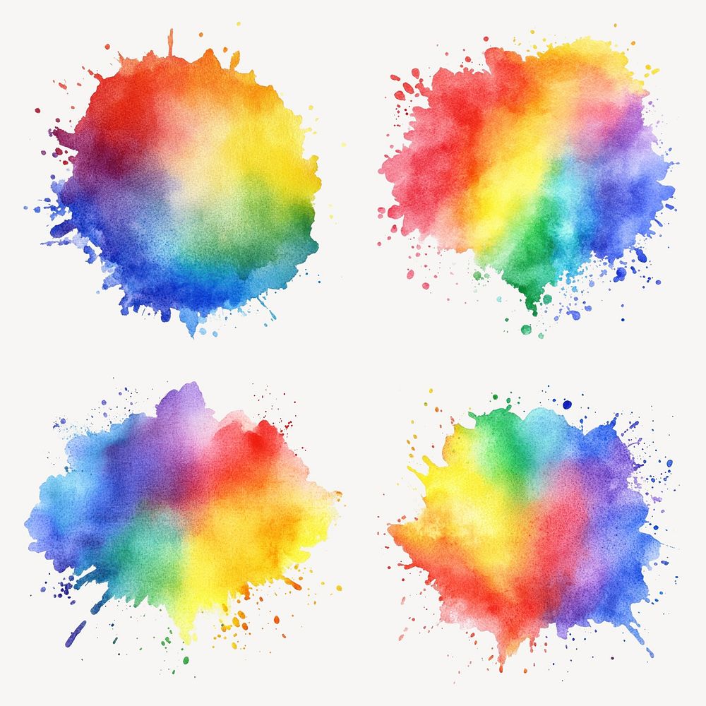 Watercolor splash design element set | Premium Editable Design - rawpixel