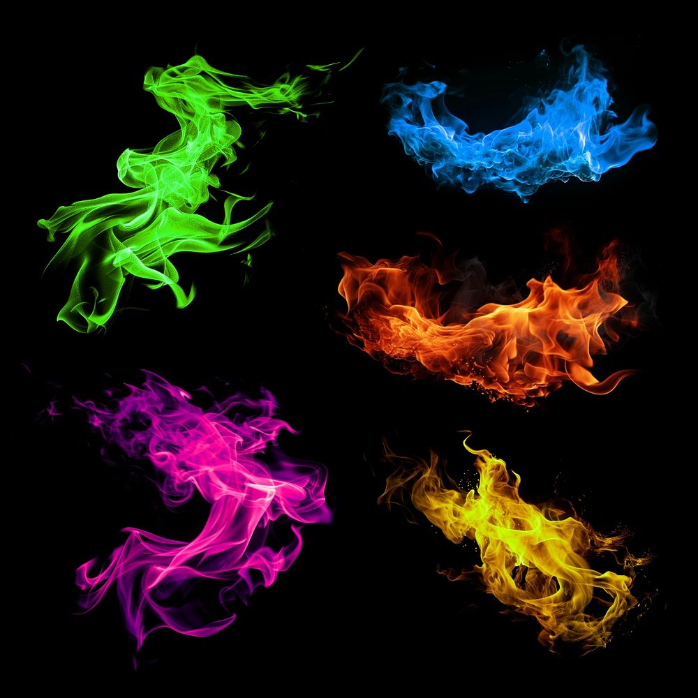 Colorful flame design element set, | Premium Editable Design - rawpixel