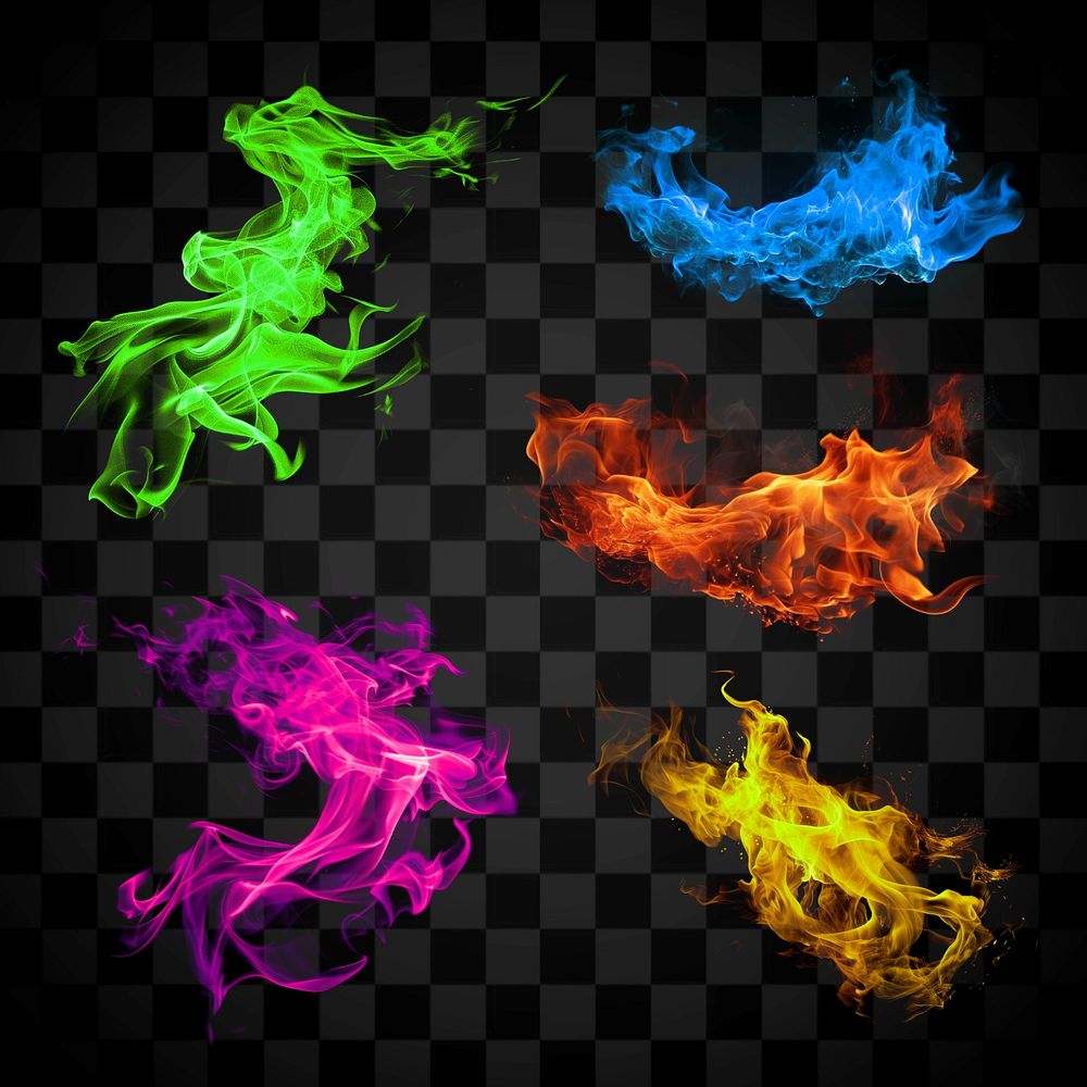 Colorful flame design element set, | Premium Editable Design - rawpixel