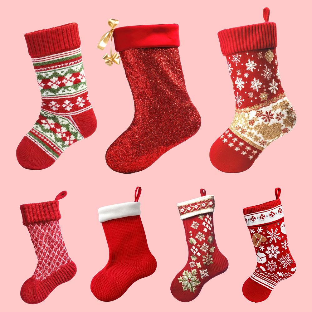 Editable Christmas stocking design element | Premium Editable Design ...