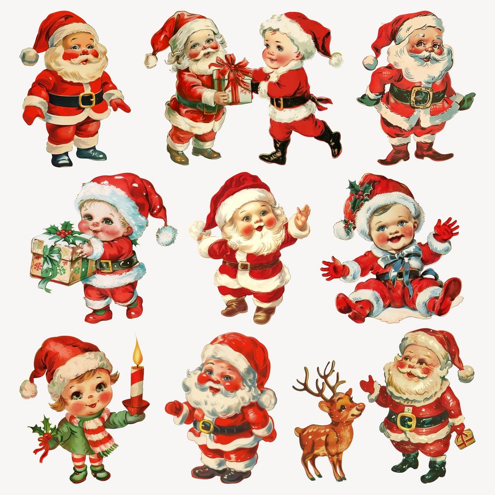 Vintage Christmas Santa Claus collage | Premium Editable Design - rawpixel