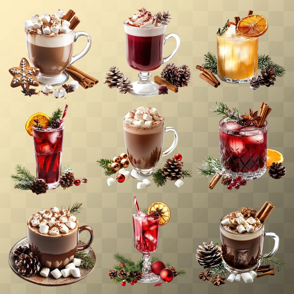 Christmas drink design element set, | Premium Editable Design - rawpixel