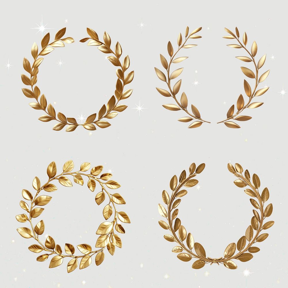 3D Gold Wreath design element | Premium Editable Design - rawpixel