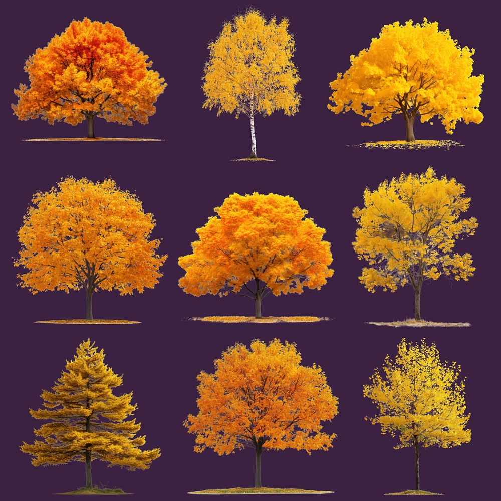 Autumn tree design element set, | Premium Editable Design - rawpixel