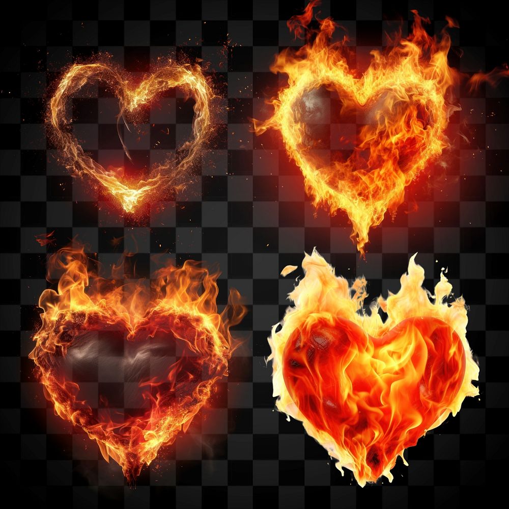 Heart shaped flame design element | Premium Editable Design - rawpixel