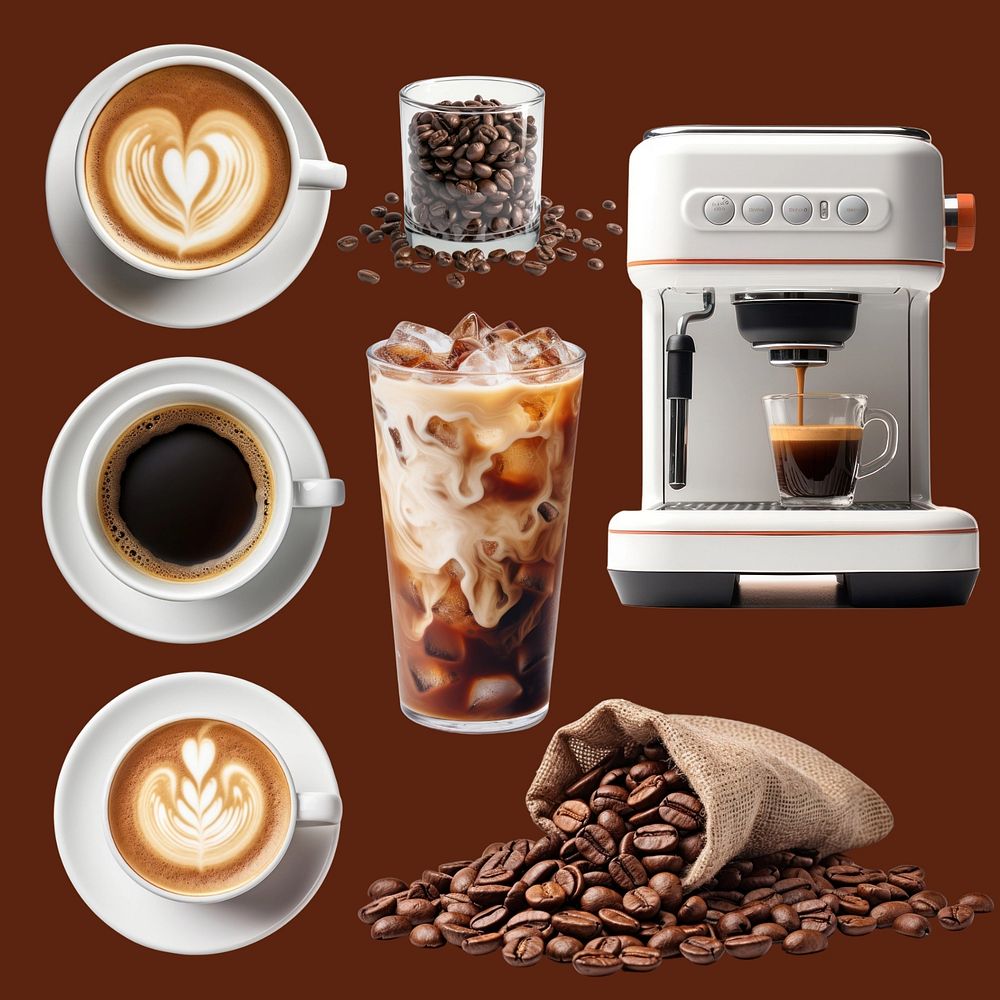 Coffee design element set, editable | Premium Editable Design - rawpixel