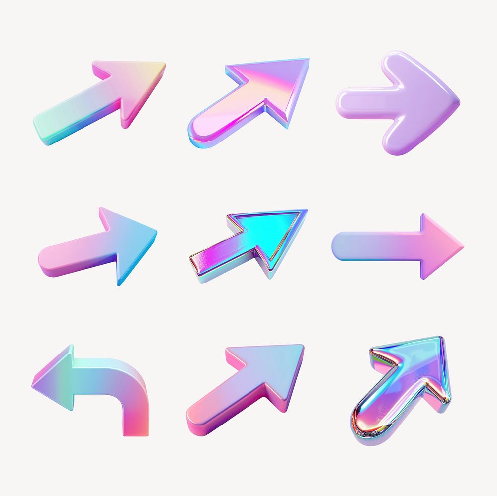 3 D Arrow Templates | Download Free Designs on rawpixel