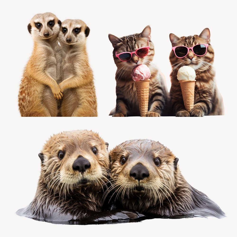 Cute animal design element set, | Premium Editable Design - rawpixel