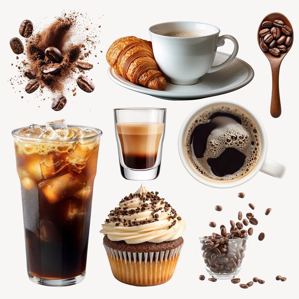 Coffee design element set, editable | Premium Editable Design - rawpixel