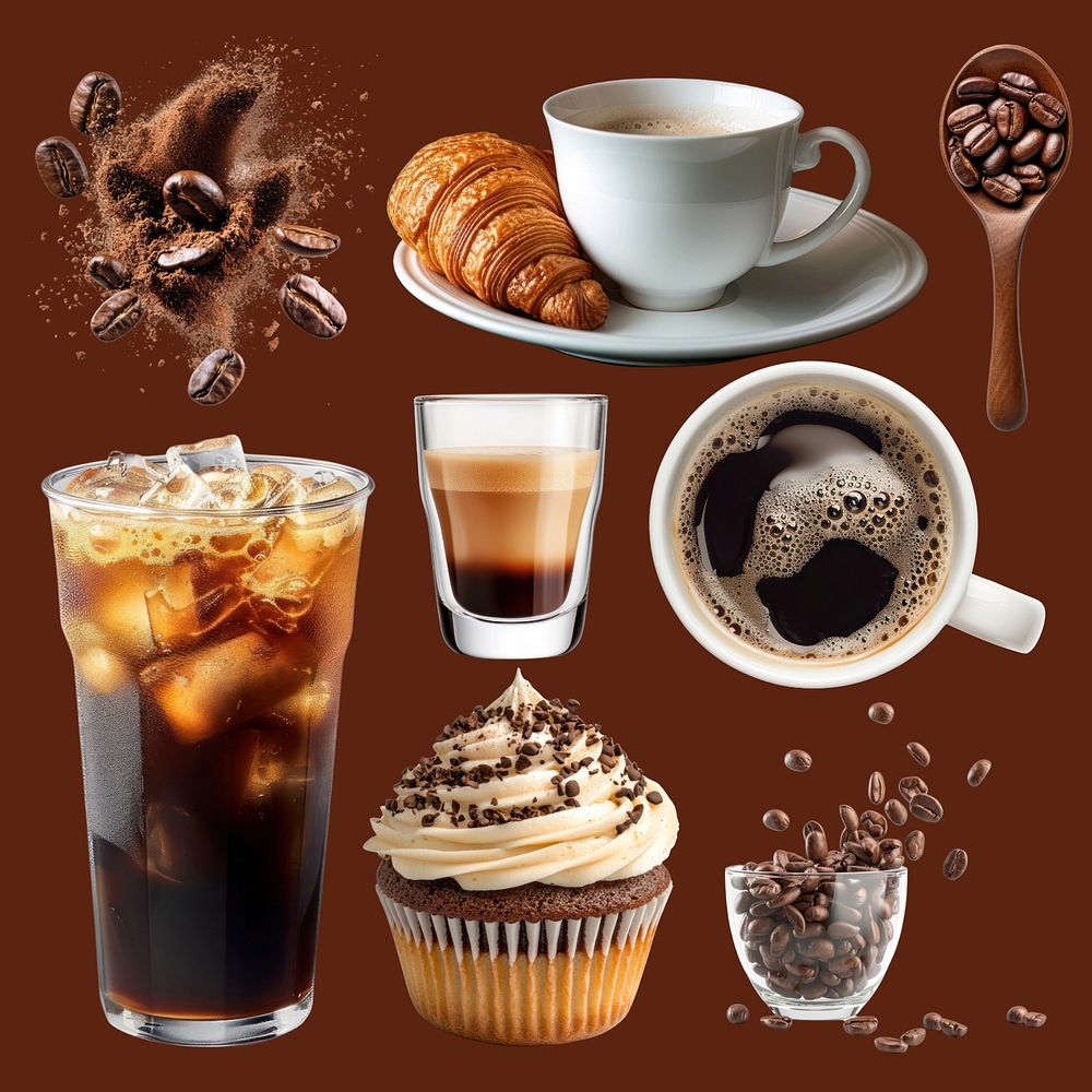 Coffee design element set, editable | Premium Editable Design - rawpixel