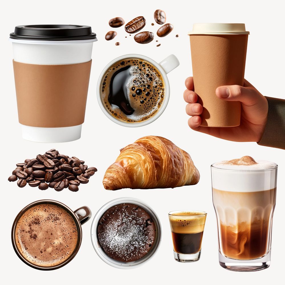 Coffee design element set, editable | Premium Editable Design - rawpixel