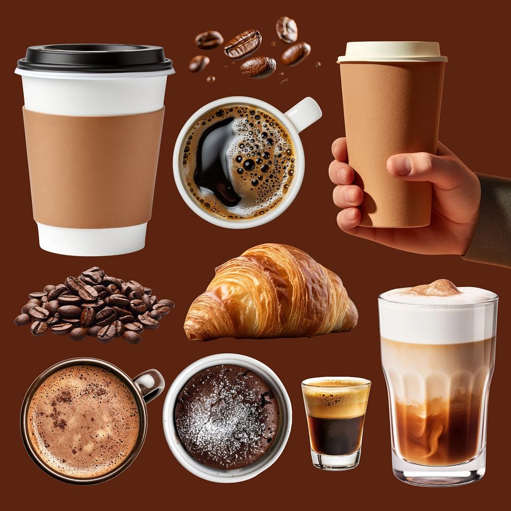 Coffee design element set, editable | Premium Editable Design - rawpixel