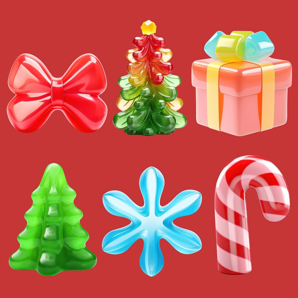3D Christmas shaped jelly design | Premium Editable Design - rawpixel
