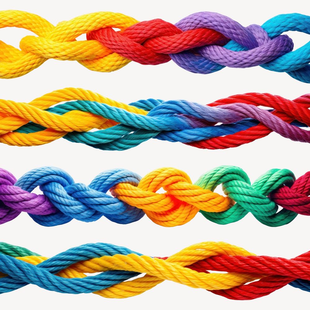 Colorful rope design element set, | Premium Editable Design - rawpixel