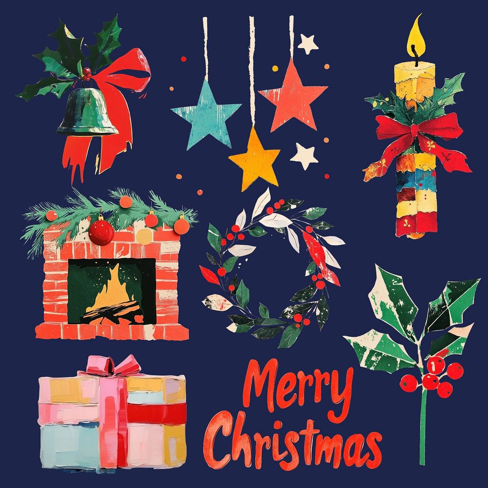 Christmas paper collage design element | Premium Editable Design - rawpixel