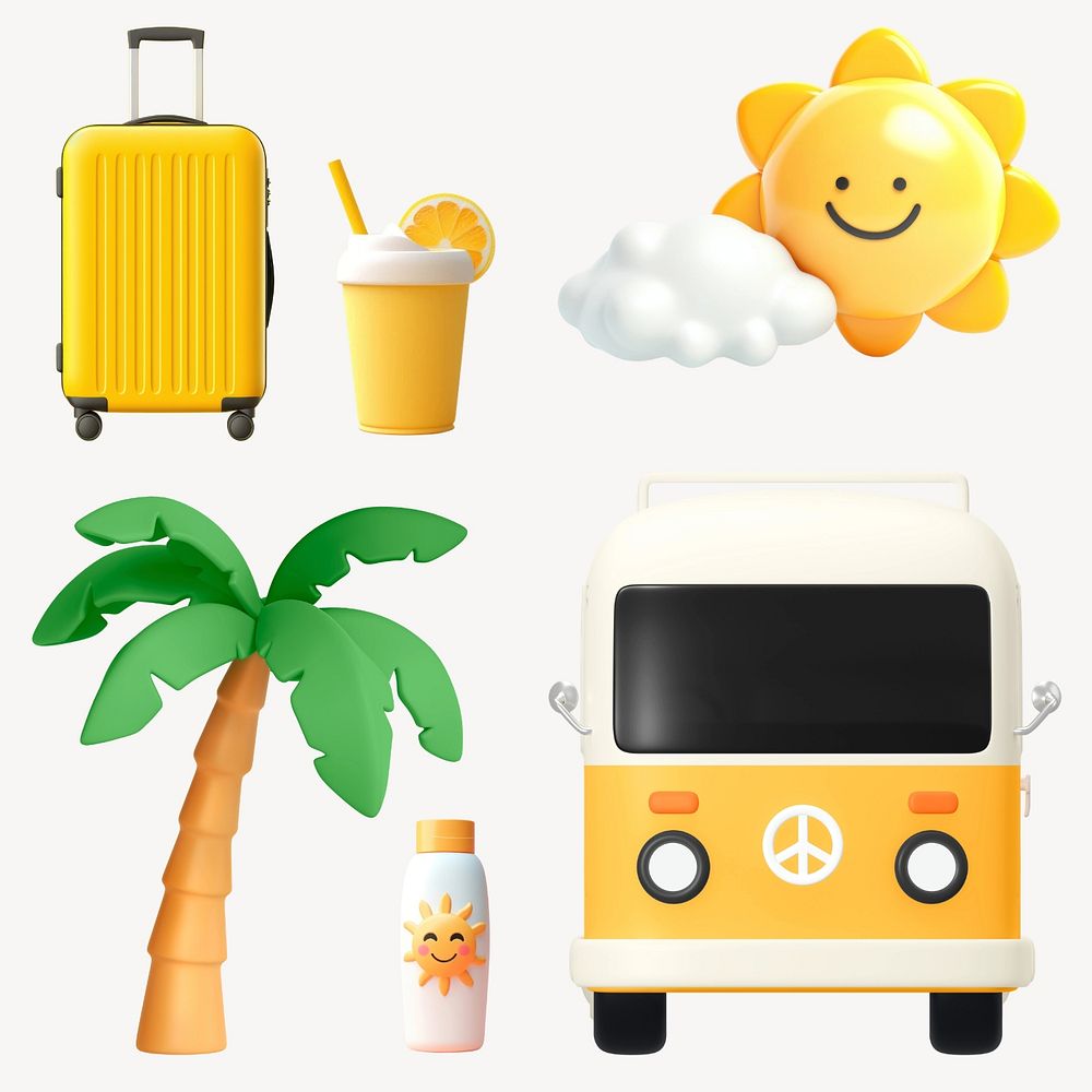 3d summer vibes design element | Premium Editable Design - rawpixel