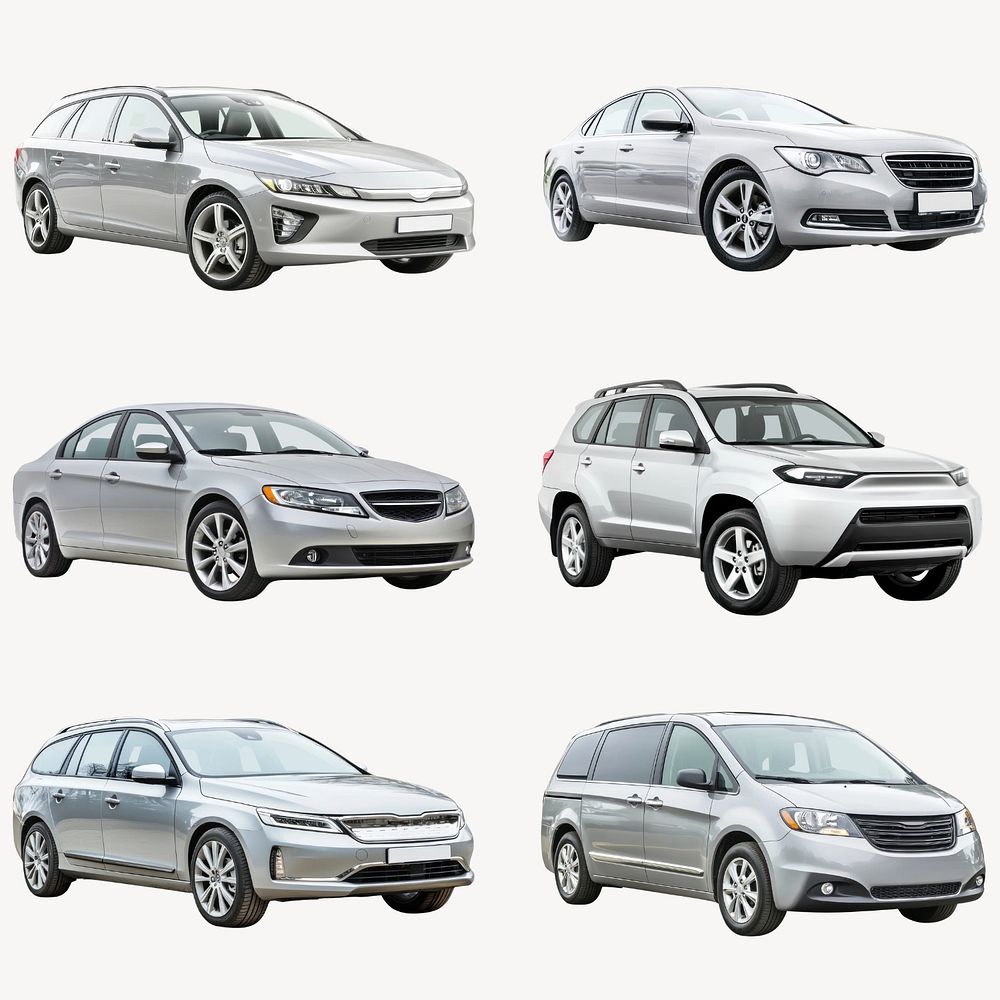 Silver car design element set, | Premium Editable Design - rawpixel