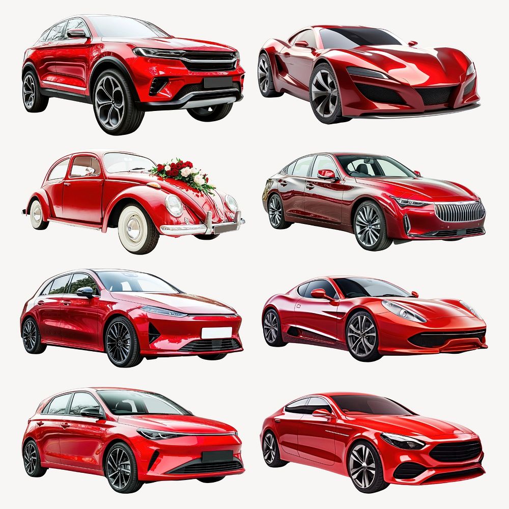 Red car design element set, | Premium Editable Design - rawpixel