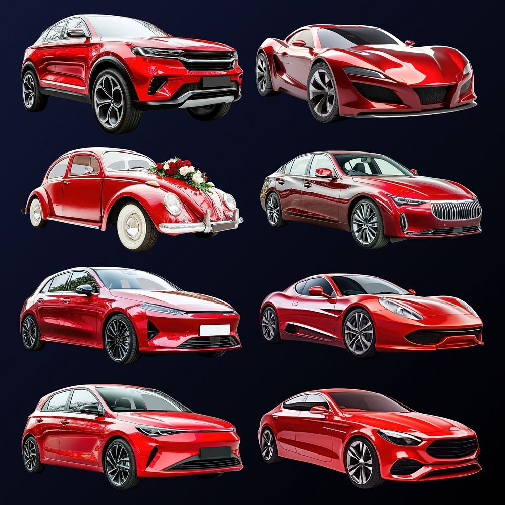 Red car design element set | Premium Editable Design - rawpixel