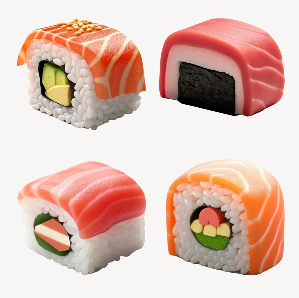 3D sushi Japanese food design | Premium Editable Design - rawpixel