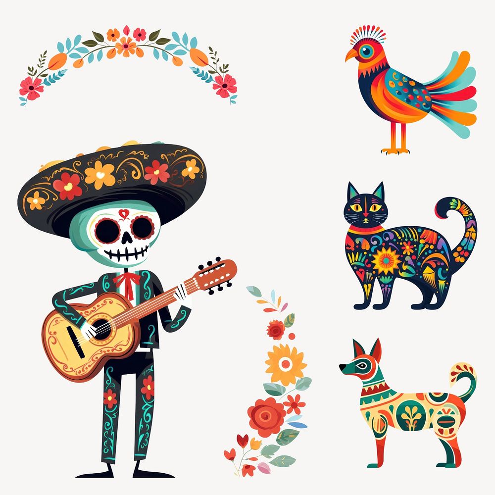 Mexican art design element set, | Premium Editable Design - rawpixel