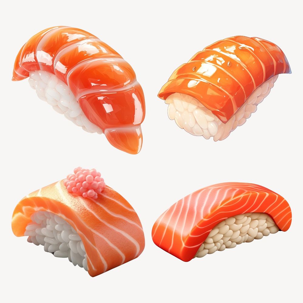 3D sushi Japanese food design | Premium Editable Design - rawpixel