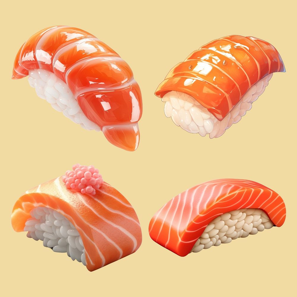 3D sushi Japanese food design | Premium Editable Design - rawpixel