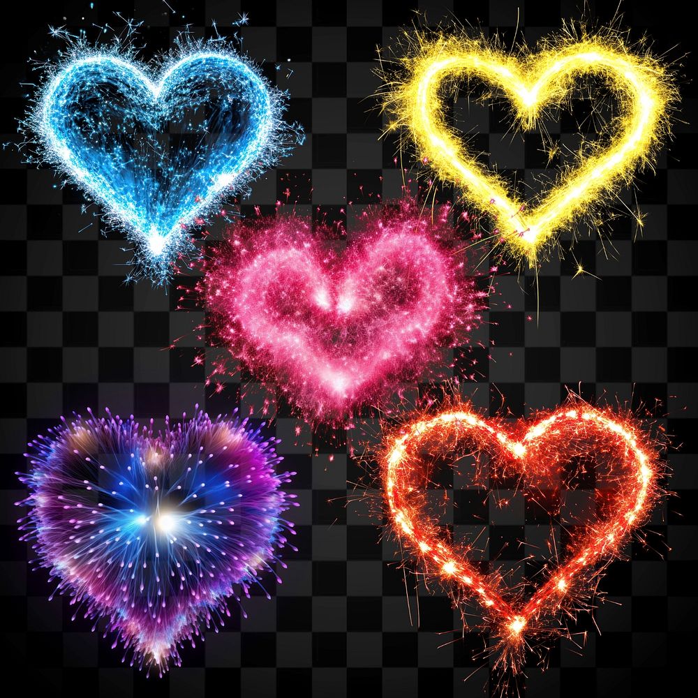 Heart shaped firework celebration design | Premium Editable Design ...