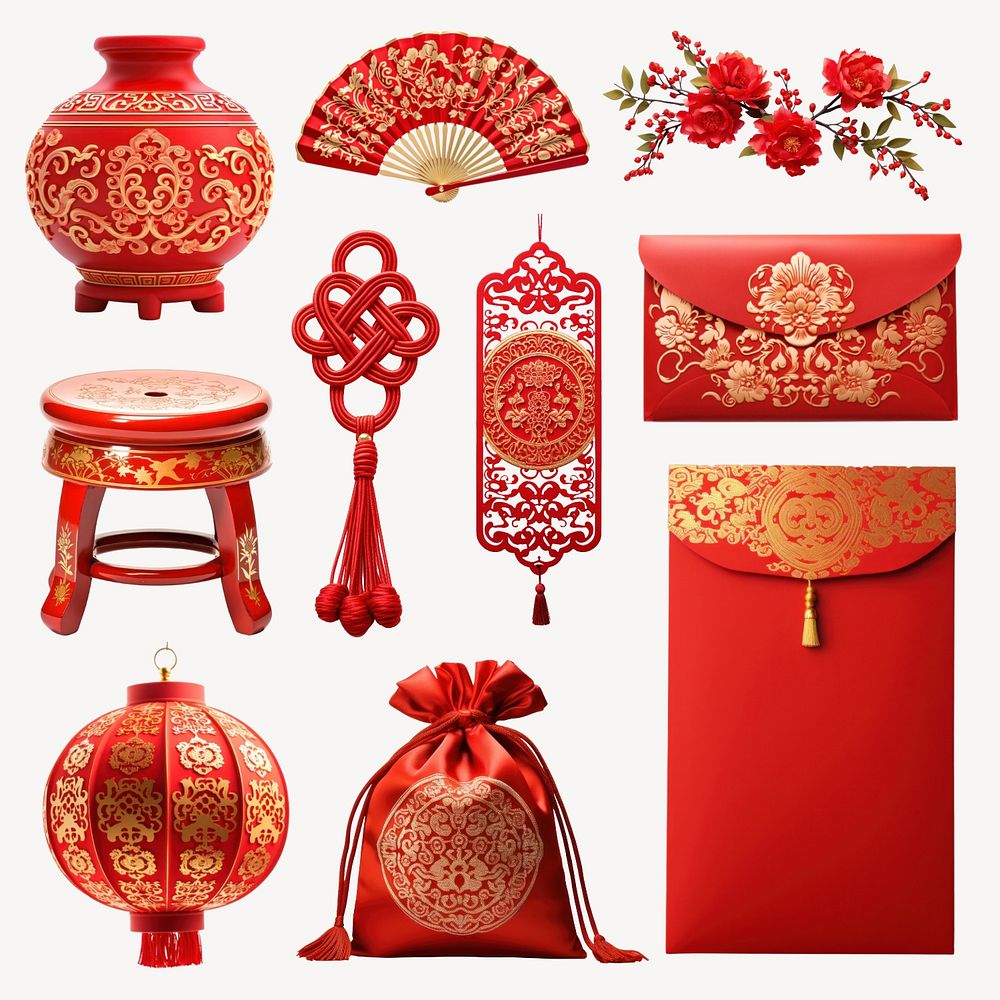 Editable red Chinese charm design | Premium Editable Design - rawpixel