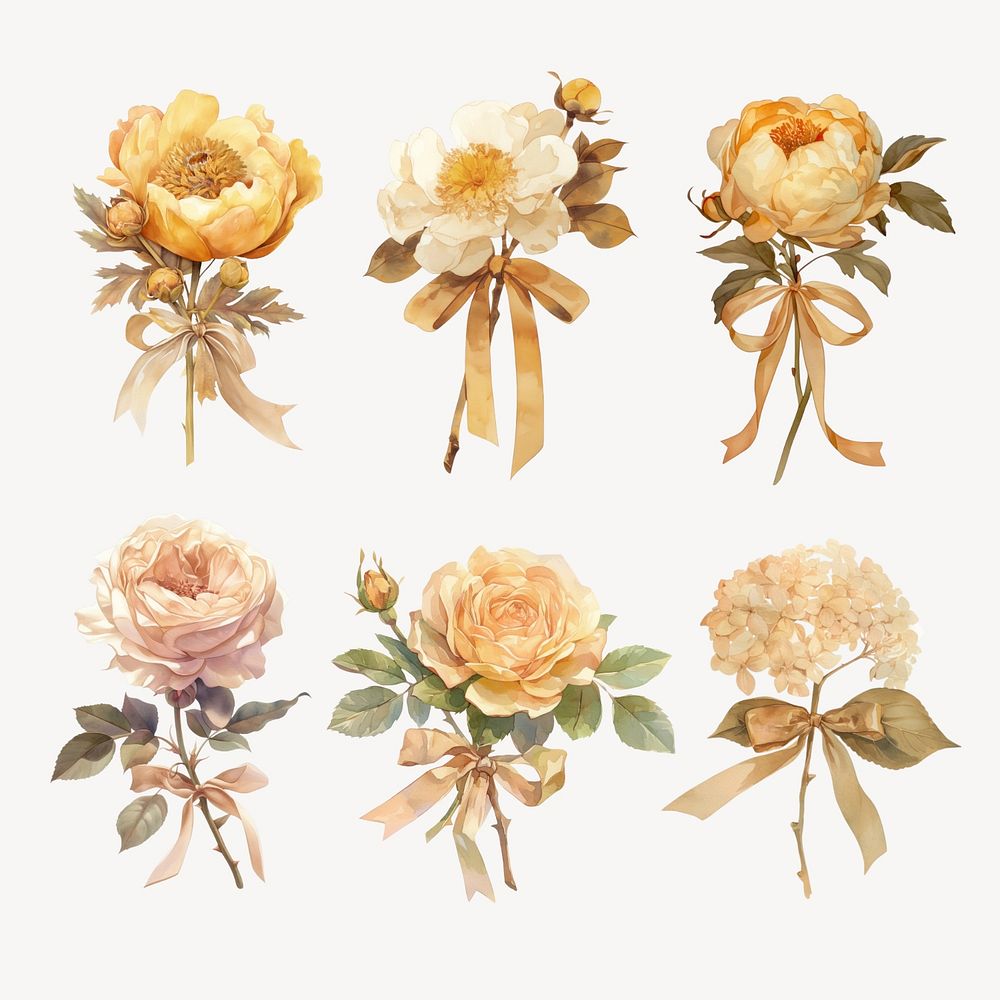 Coquette flower bouquets | Premium Editable Design - rawpixel