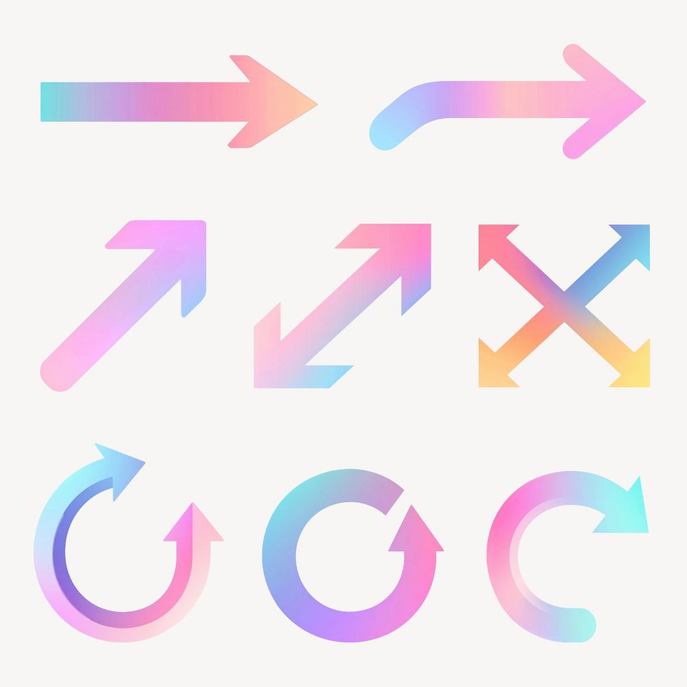 pastel gradient arrow | Premium Editable Design - rawpixel